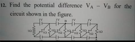 Answered 12 Find The Potential Difference Va Vb For The Circuit Shown