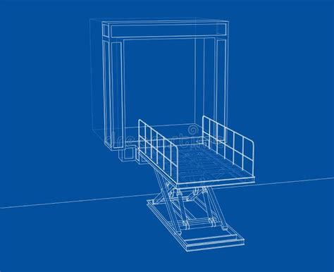 Dock Leveler Concept Vector Stock Vector Illustration Of Blueprint