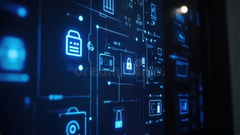 Futuristic Cybersecurity Interface Protecting Digital Information With