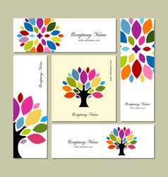 Business Cards Design With Love Tree Royalty Free Vector
