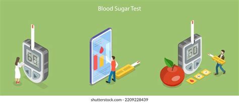 혈당검사를 위한 3차원 아이소메트릭 플랫 개념적 스톡 일러스트 2209228439 Shutterstock