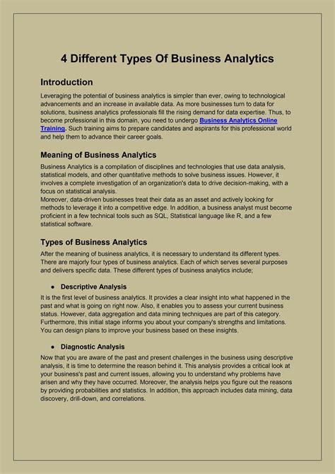 4 Different Types Of Business Analytics By Cromacampus11 Issuu
