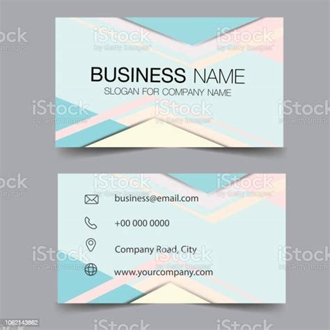 창의적이 고 깨끗 한 더블 양면 블루 명함 템플릿 골드 색상입니다 평면 디자인 벡터 일러스트입니다 편지지 디자인입니다 개성 개념에 대한 스톡 벡터 아트 및 기타 이미지