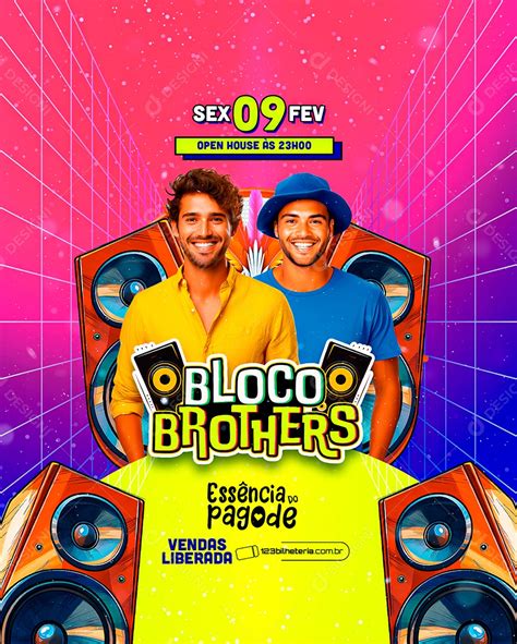 Flyer Carnaval Bloco Brothers Essência Do Pagode Social Media PSD