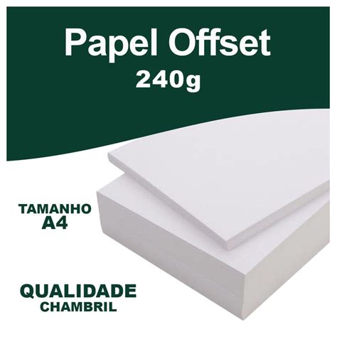Papel Offset 240g Formato A4 CHAMBRIL 210x297 Pacote 100 Folhas
