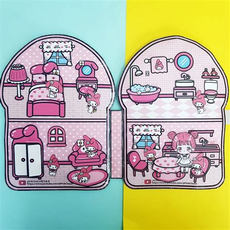 Mymelody Paperdoll House Quiet Book 마이멜로디 종이인형 집 만들기 스퀴시북 In 2023