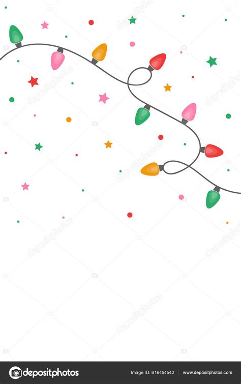 Colourful Christmas Lights Background Decorations Vector Illustration