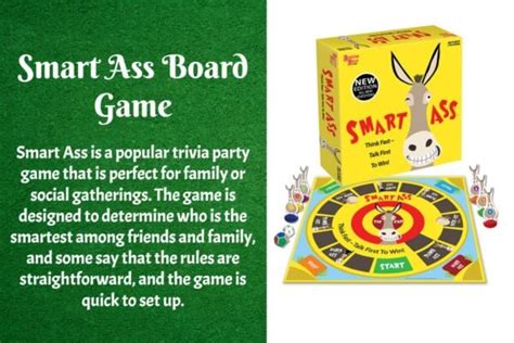 The Smart Ass Board Game Rules And Cards Learning Board Games