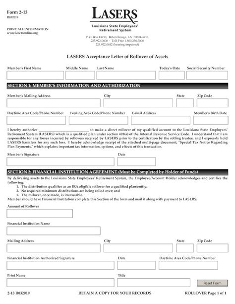 Pdf Lasers Acceptance Letter Of Rollover Of Assets Lasers