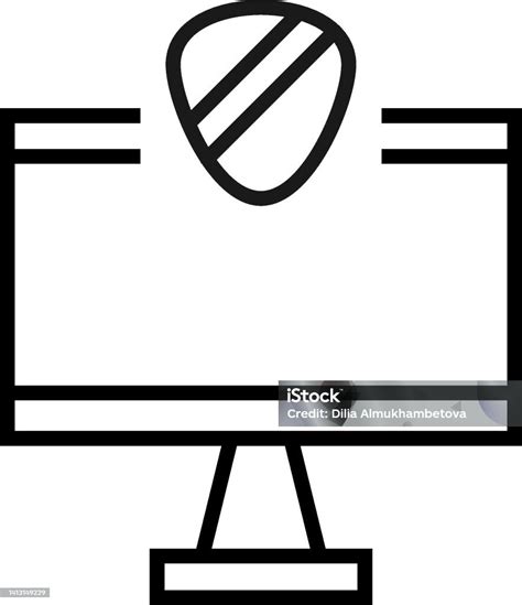 검은 색 얇은 선으로 그려진 흑백 기호 인터넷 리소스 상점 서적 상점 광고에 적합합니다 컴퓨터 내부의 중재자의 벡터 아이콘 고명에 대한 스톡 벡터 아트 및 기타 이미지