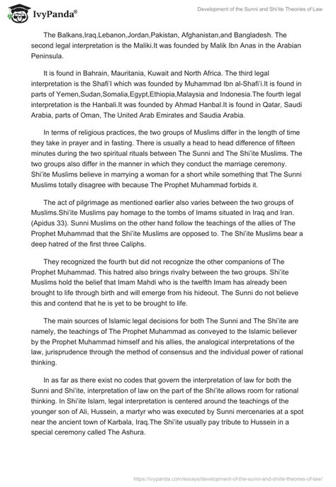 Development Of The Sunni And Shiite Theories Of Law 1665 Words
