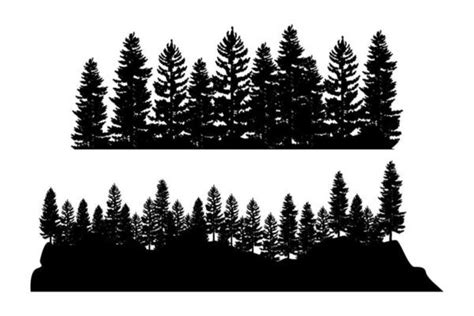 Treeline Silhouette Vector Art Icons And Graphics For Free Download