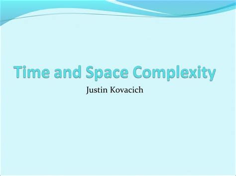 Time Andspacecomplexity Ppt