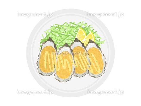 皿に盛られたカキフライのイラスト 147400076 イメージマート