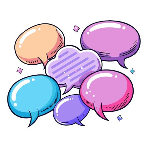 Colorful Speech Bubbles For Communication Dialogue And Conversation