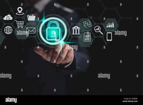 Cybersecurity And Privacy To Safeguard Data Lock Symbol And Network Security Technologies For