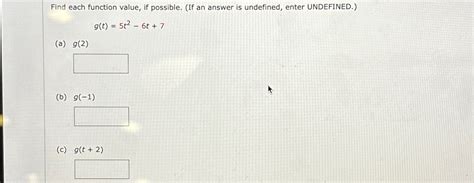 Solved Find Each Function Value If Possible If An Answer Chegg