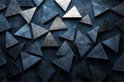Metallic Triangles Are Forming An Abstract Geometric Pattern On A Dark Textured Background