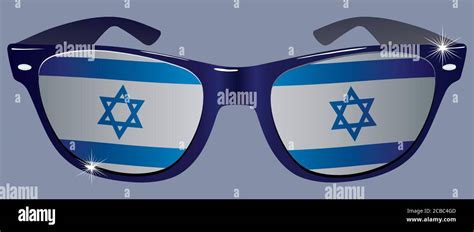 Sunglasses With The Flag Of Israel Illustration For Presentations