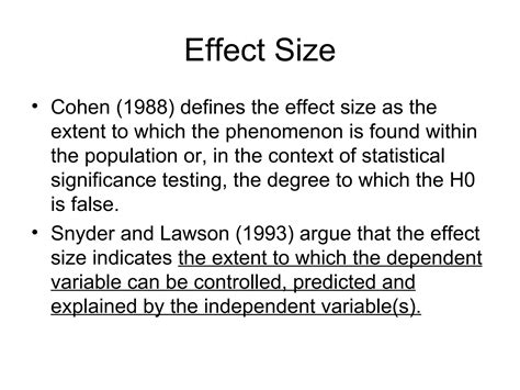 Effect Size Presentation Ppt Educational Assessment Education