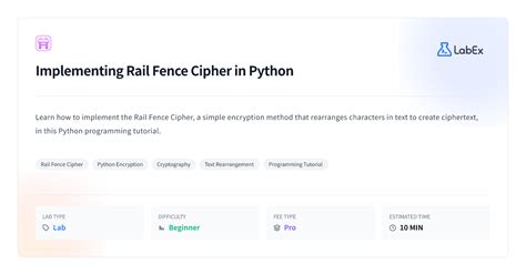 레일 펜스 암호 구현 Python 암호화 튜토리얼 Labex