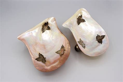 Pair Of Mother Of Pearl Clam Shell Tray Small Serving Tray Etsy