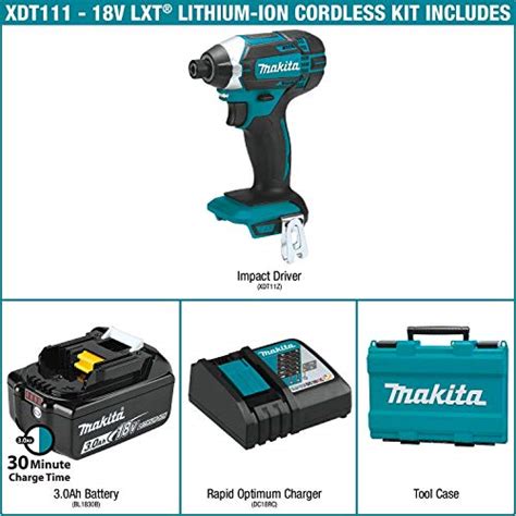 Makita Xdt111 18v Lxt Lithium Ion Cordless Impact Driver Kit 3 0ah