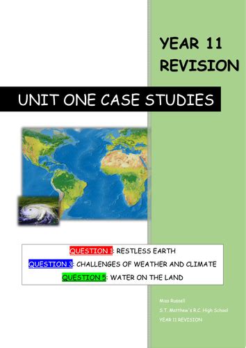 Aqa Gcse Geography Case Study Revision Booklets Teaching Resources