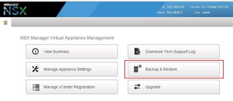 VMware NSX Backup Restore VMware NSX Manager Data