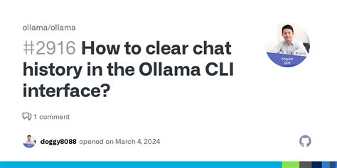 How To Clear Chat History In The Ollama CLI Interface Issue 2916