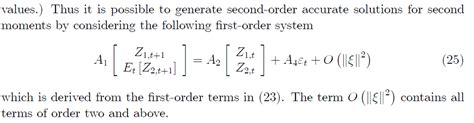 A Question In Sutherland Simple Nd Order Solution For DSGE Models General DSGE