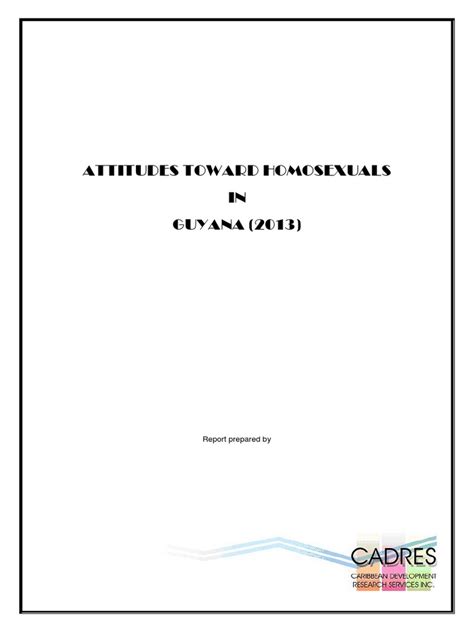 Attitudes Toward Homosexuals In Guyana Pdf Homosexuality Sexual
