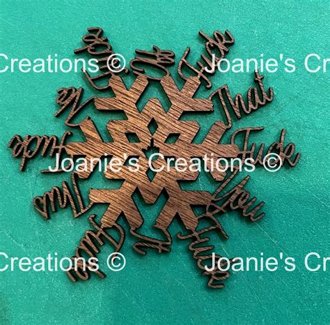 Fuckflake Svg Swear Word Ornament Christmas Ornament Laser Cut File