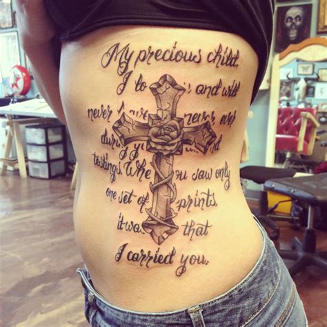 My Tattoo On My Left Side A Verse From My Favorite Poem Footprints In