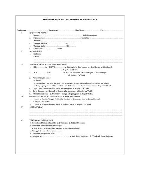 Cetak Formulir Pemeriksaan Sdidtk Cetak Formulir Pemeriksaan Sdidtk