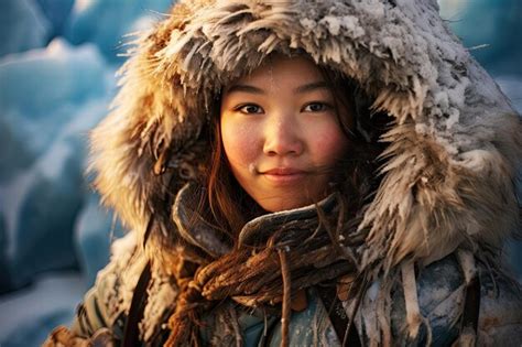 Premium Ai Image A Woman Wearing A Fur Hood