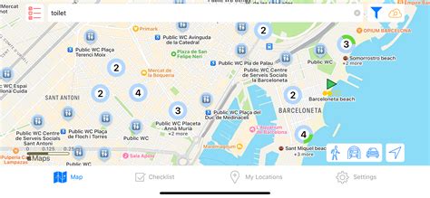 Public Toilets In Barcelona Attractions Map