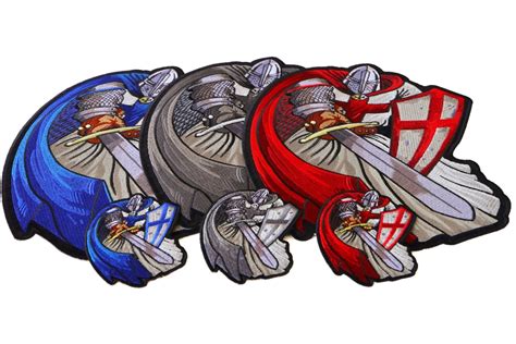 Crusader Knights Templar Patches Mega Set Of 3 Large And 3 Small