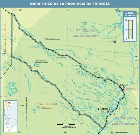 Physical Map Of The Province Of Formosa Argentina Gifex