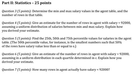 Solved Part II Statistics Points Question Chegg Com