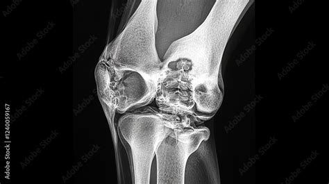 X Ray Of A Patient With A Torn Meniscus Of The Knee Joint In A Man And