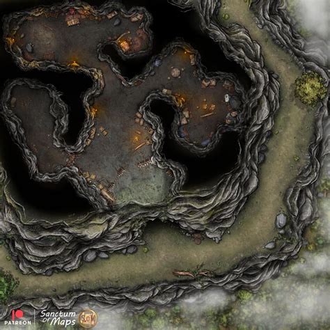 Oc Cliffside Bandit Lair 40x40 Battlemap Sanctum Of Maps R