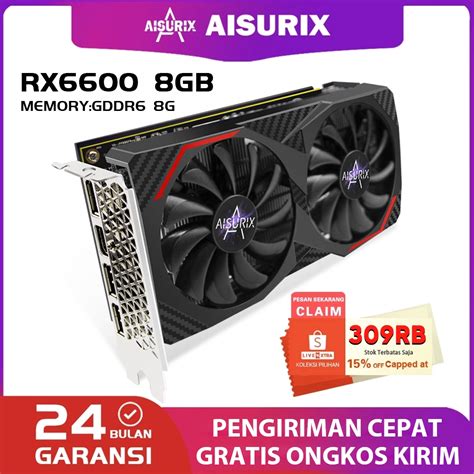 Jual AISURIX AMD RX 6600 8GB VGA Card 128BIT 2048SP GDDR6 New Radeon