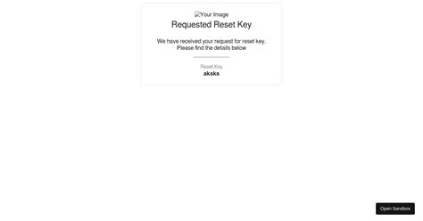 Reset Key Codesandbox