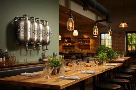 Warm Bar Interior With Upholstered Chairs Wooden Trim Dimmed Lighting