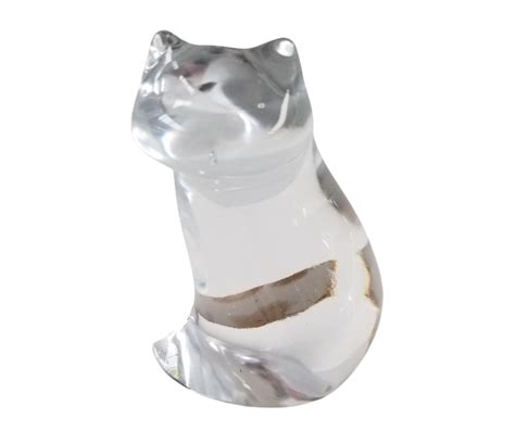 Vintage Glass Cat Figurine Tuscany 24 Lead Crystal Sede De
