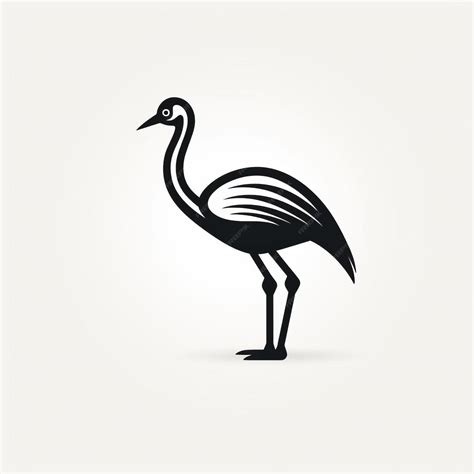 Cassowary Outline Minimalistic 2d Lineal Vector Icon Premium Ai Generated Image