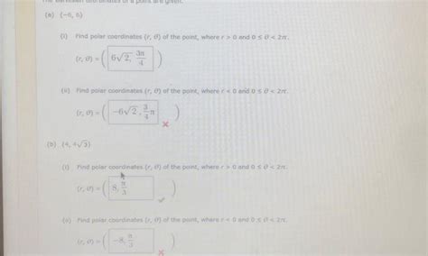 I Find Polar Coordinates R Of The Point Where Chegg
