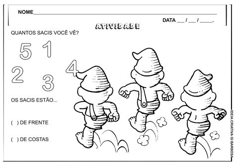 Atividade Folclore Saci Conceitos E Numerais Ideia Criativa Gi