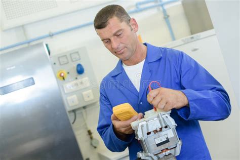 Testing Smd Component Using Multitester Stock Image Image Of